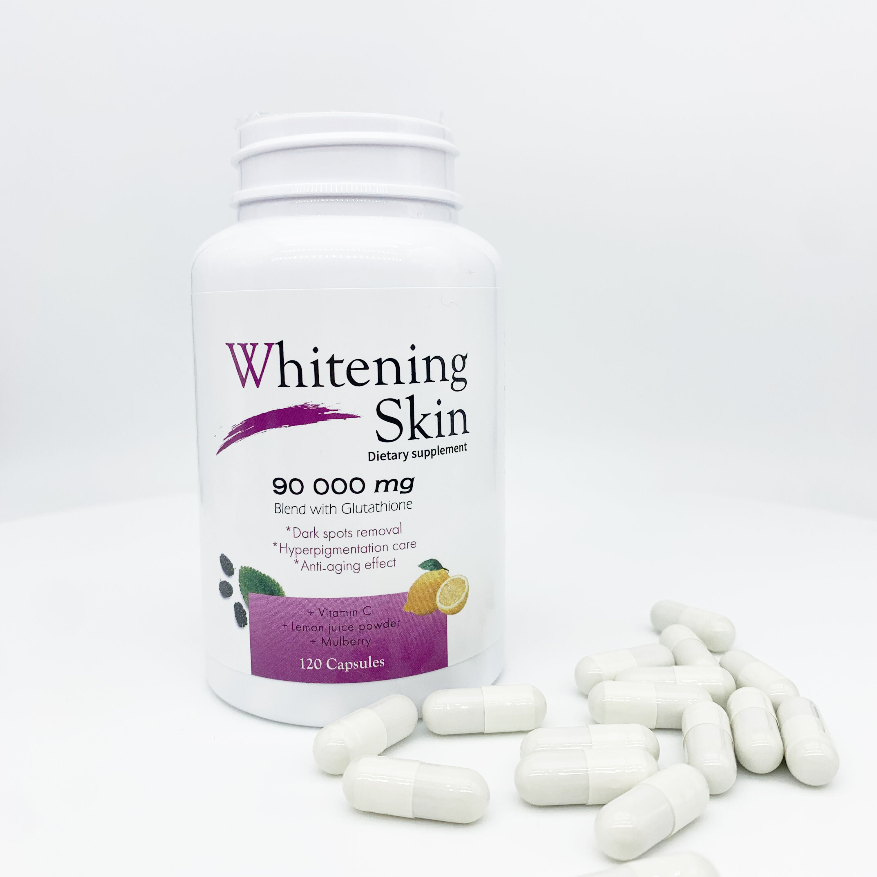 Oem Dark Skin Whitening Brightening Hair Growth Gummies 90000mg Fast ...