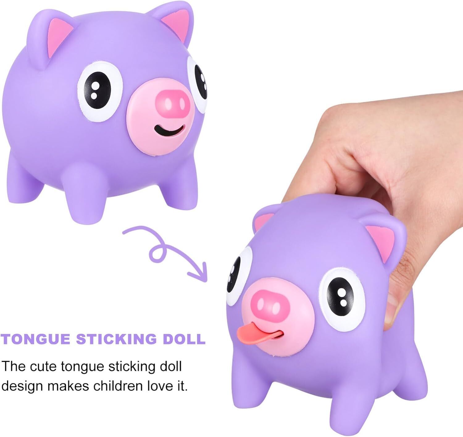 5pcs Screaming Toy Pigs Squeeze Tongue Toy Animal Ball Tongue Out Toy ...