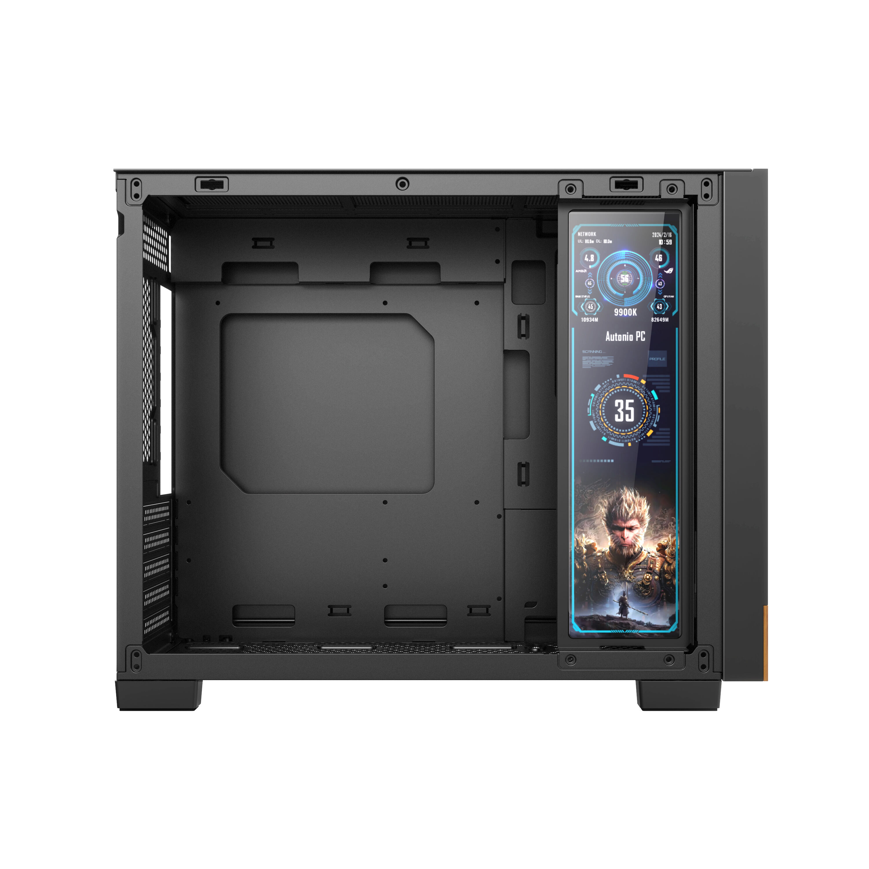 Ruix Matrix Black Fashion Wooden Pc Case Mid Size Tempered Glass ...