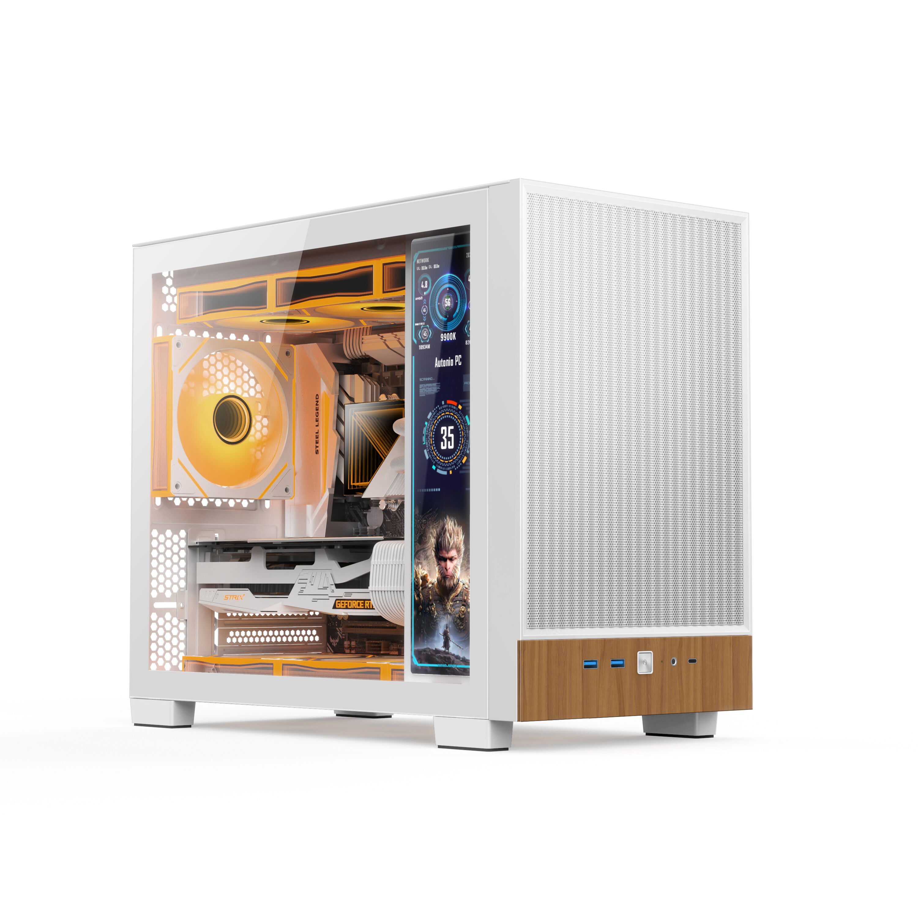 Ruix Matrix White Stylist Wooden Micro-atx Pc Case High Airflow ...
