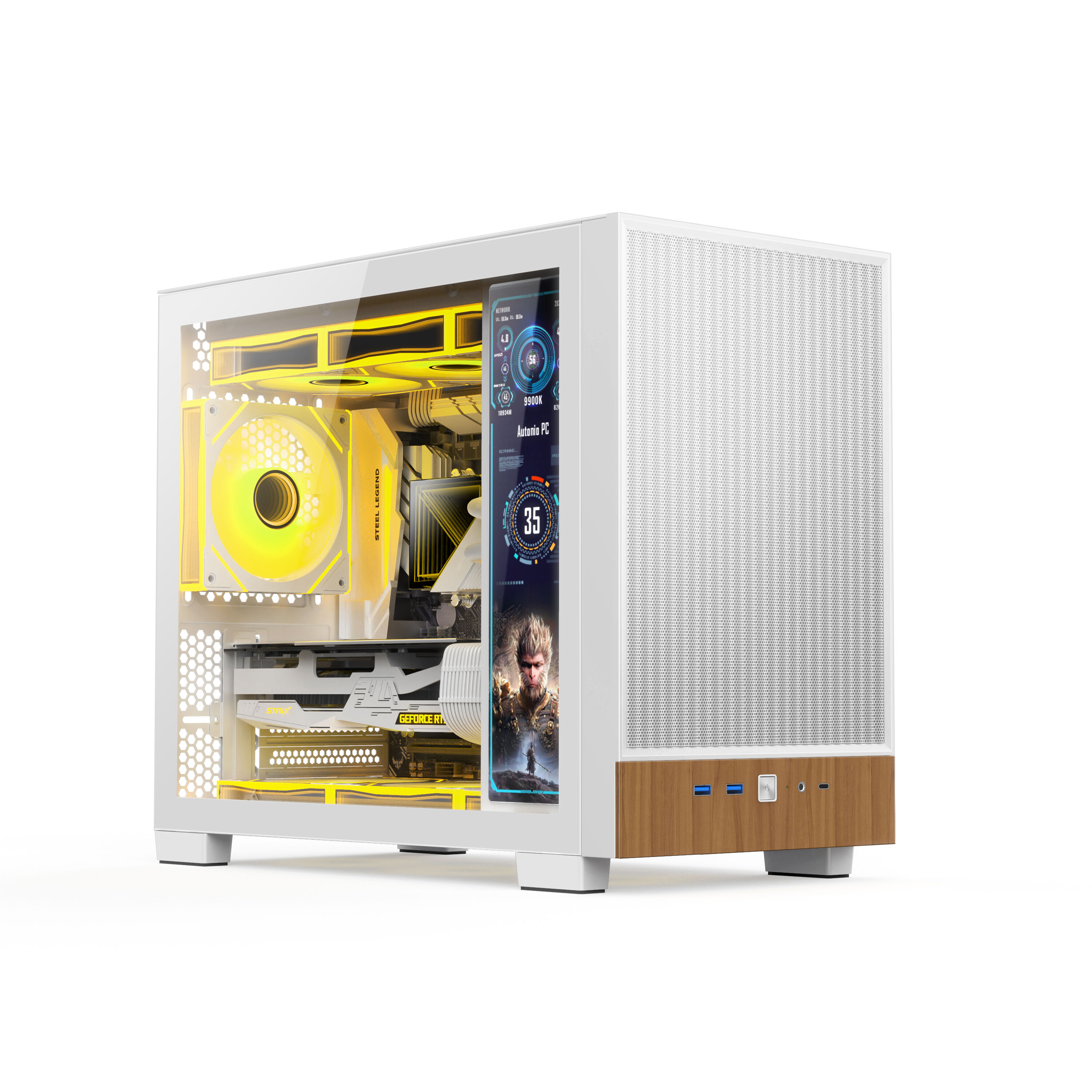 Ruix Matrix White Stylist Wooden Micro-atx Pc Case High Airflow ...