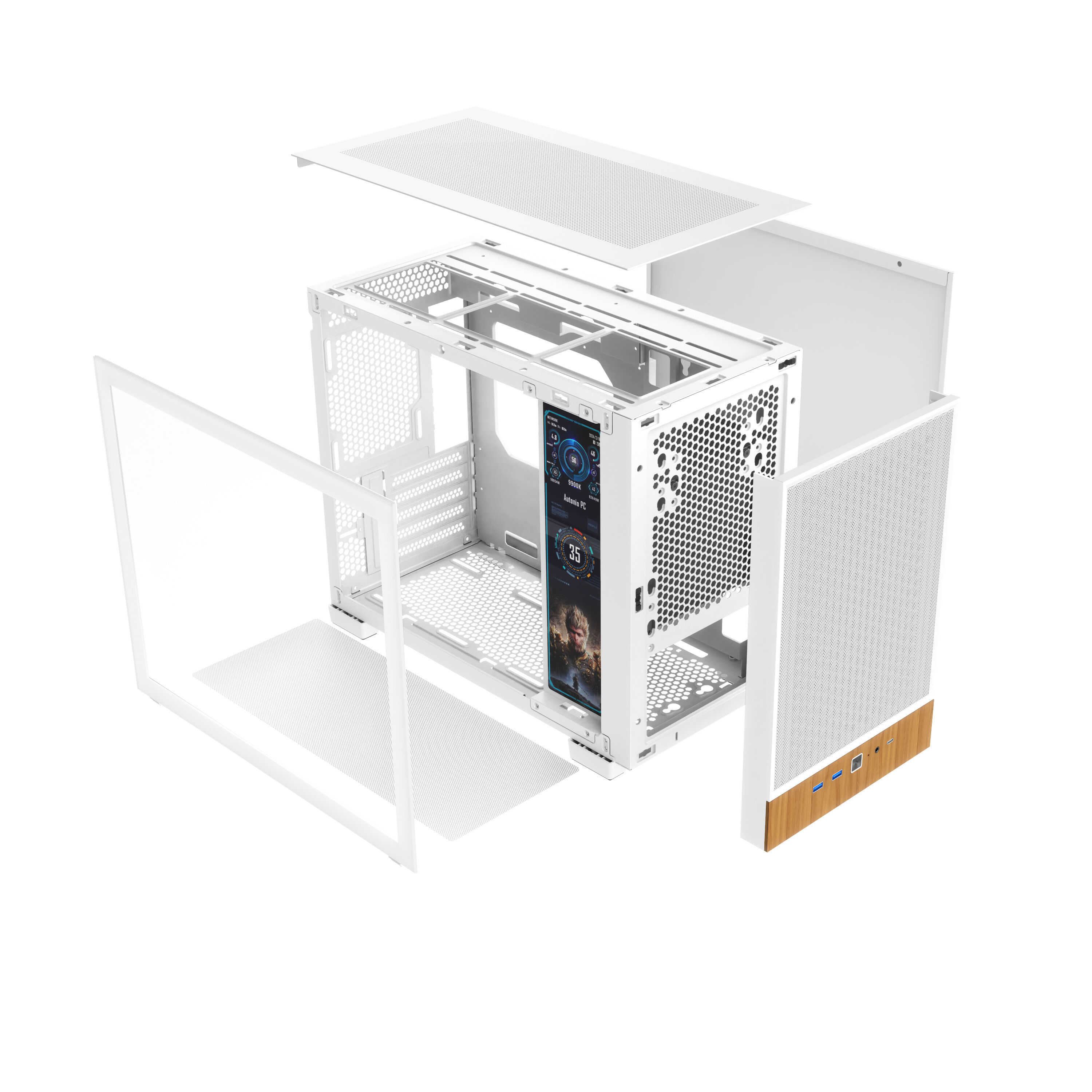 Ruix Matrix White Stylist Wooden Micro-atx Pc Case High Airflow ...