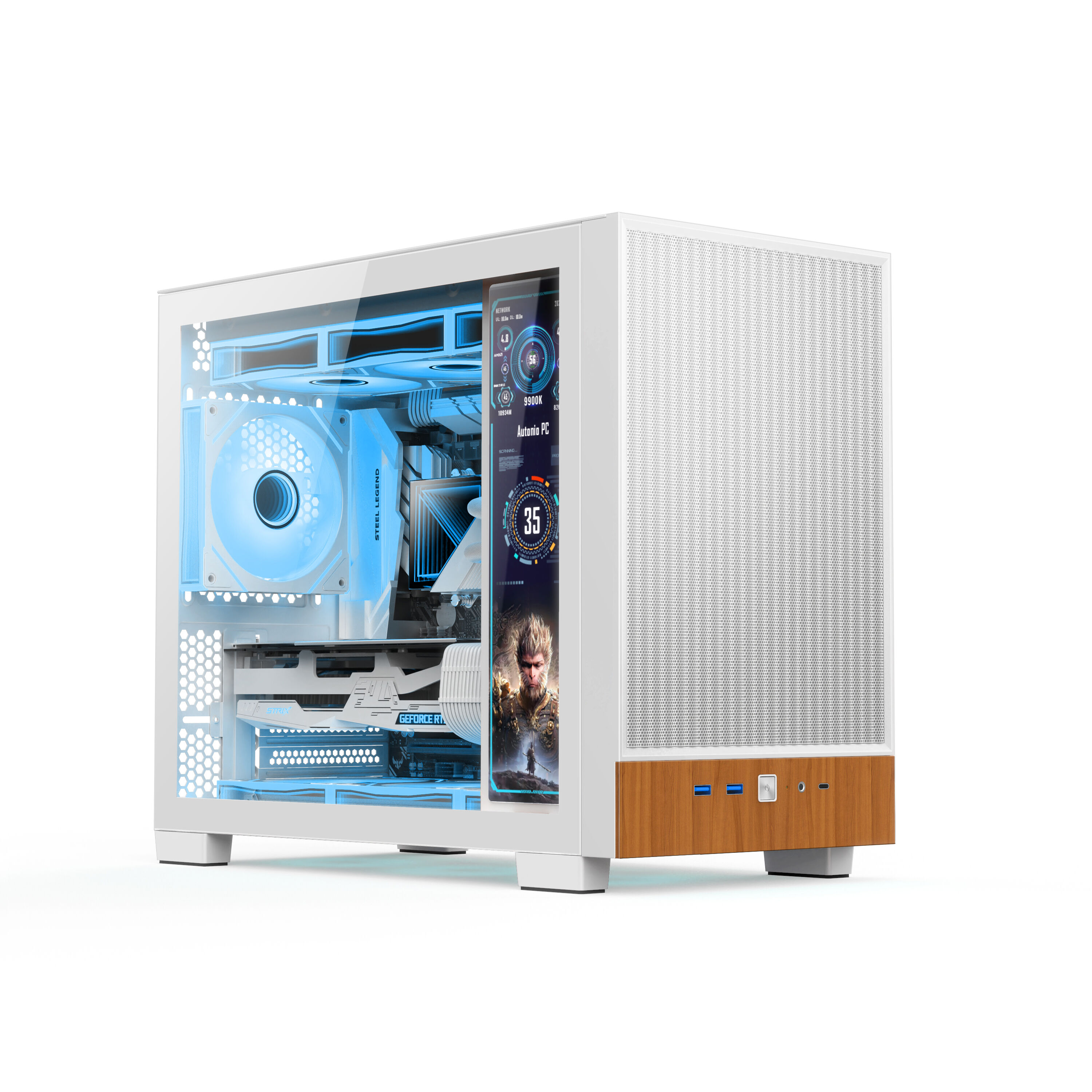 Ruix Matrix White Stylist Wooden Micro-atx Pc Case High Airflow ...