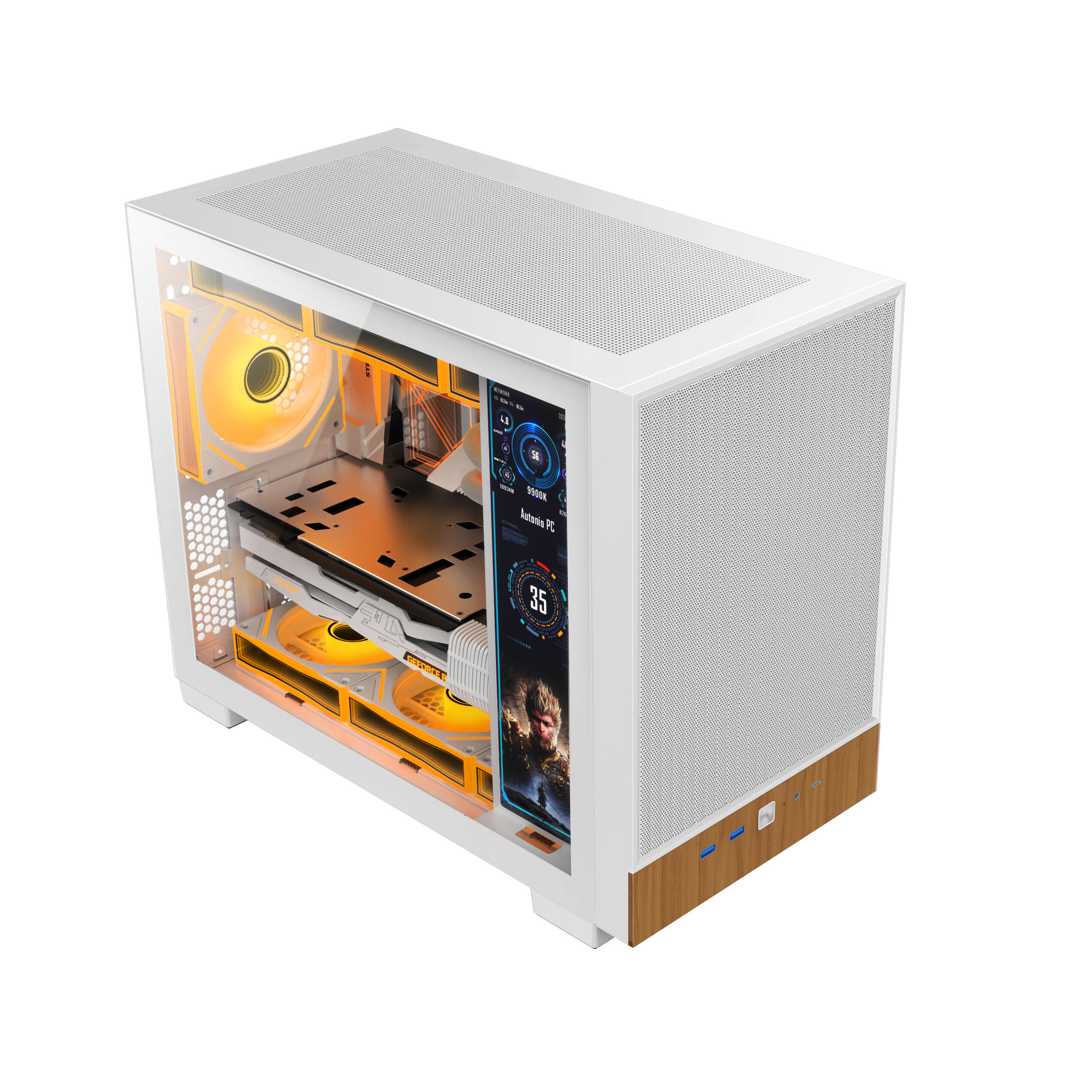 Ruix Matrix White Stylist Wooden Micro-atx Pc Case High Airflow ...