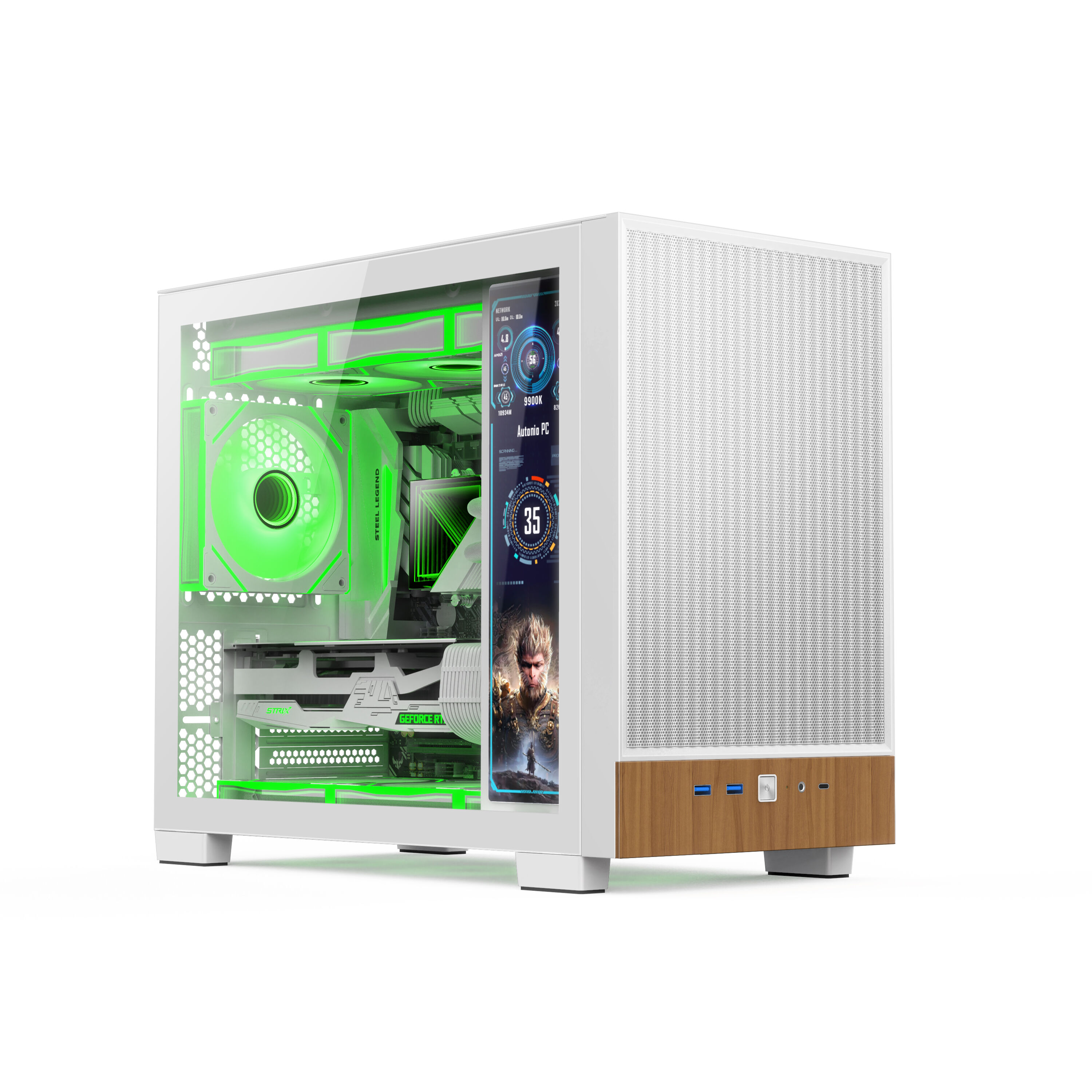 Ruix Matrix White Stylist Wooden Micro-atx Pc Case High Airflow ...