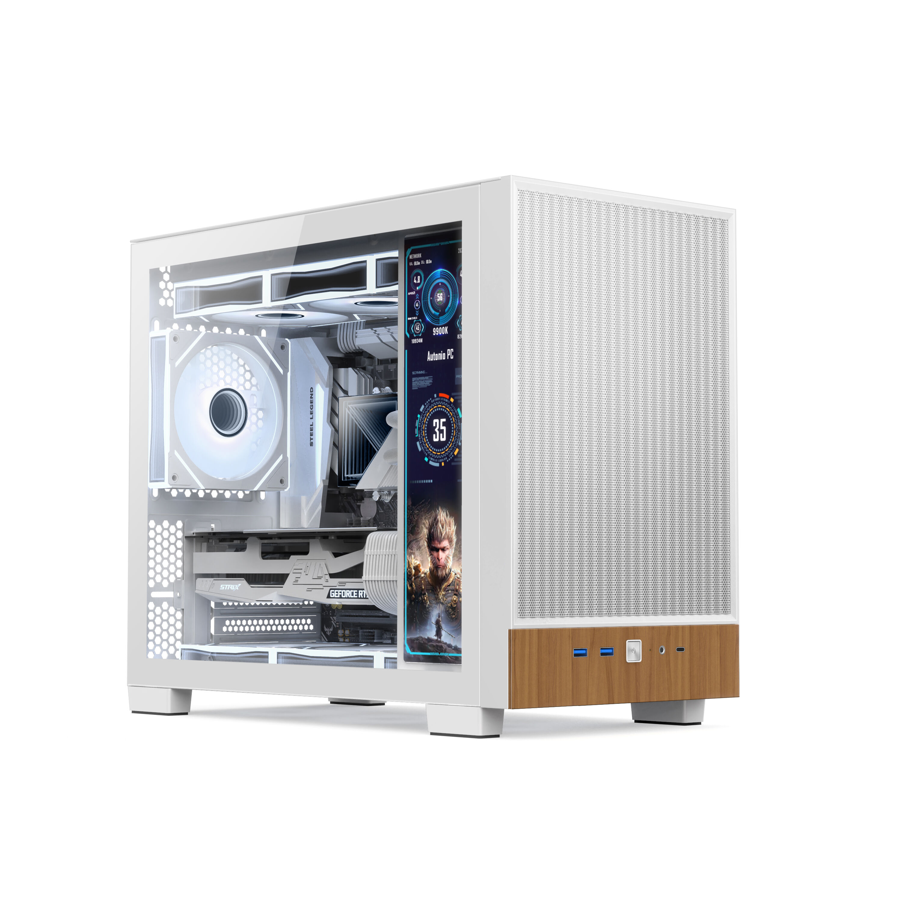 Ruix Matrix White Stylist Wooden Micro-atx Pc Case High Airflow ...