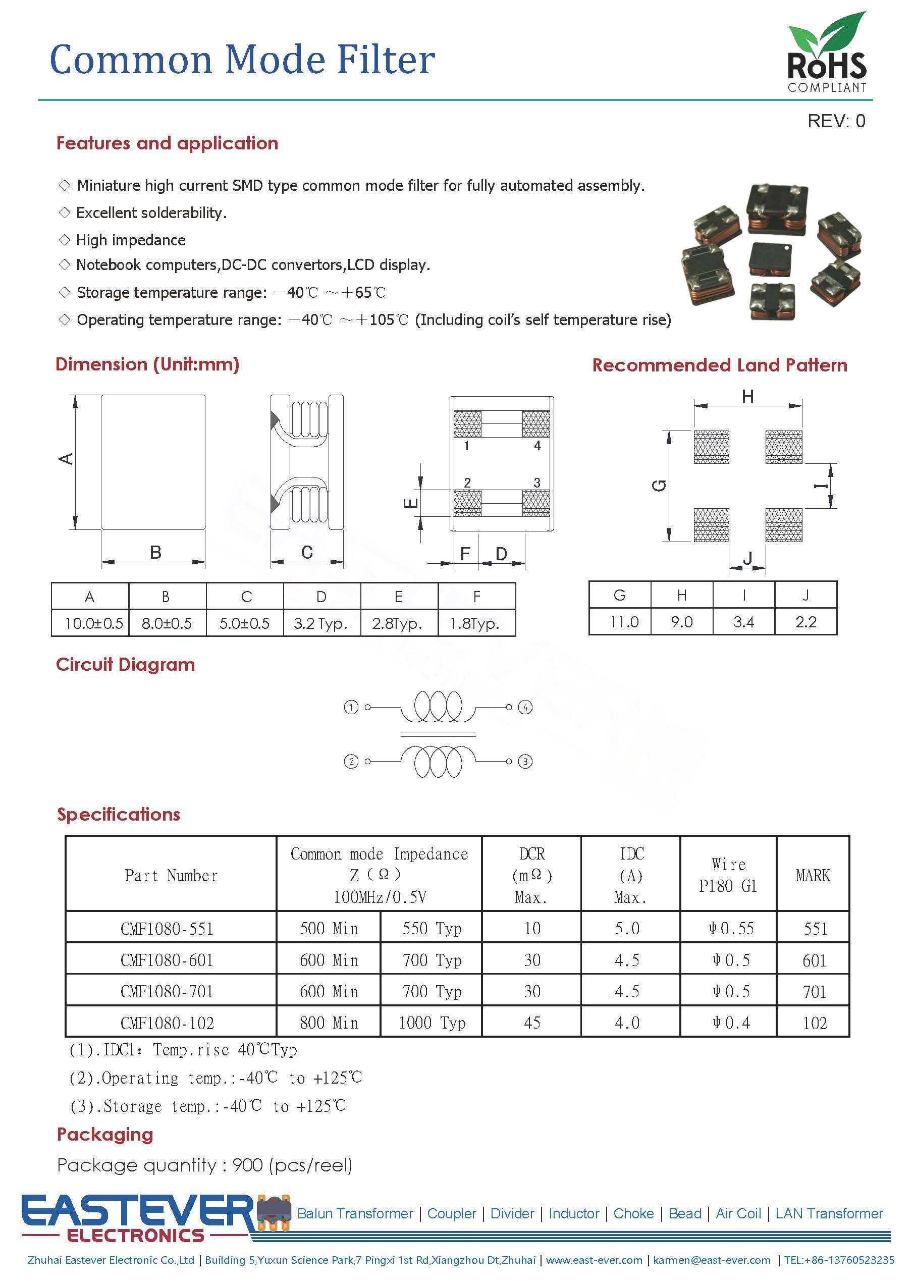 Cmlf-1080 Common Mode Line Filter Inductor Series For Ac Dc Convorters ...