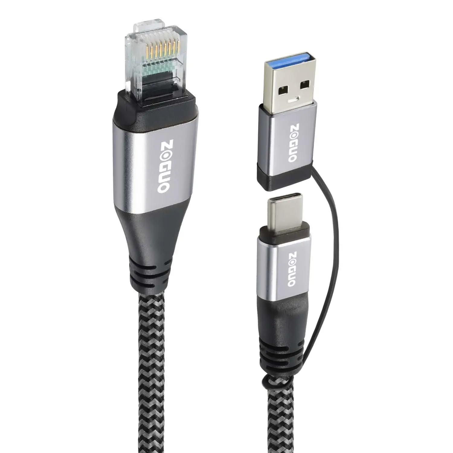 Type C+usb3.0 To Rj45 Ethernet Cable Aluminum Braided Directly ...