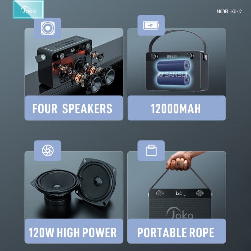 Rugged Outdoor Bluetooth Speaker With 120w Power & 12000mah Battery $53 ...