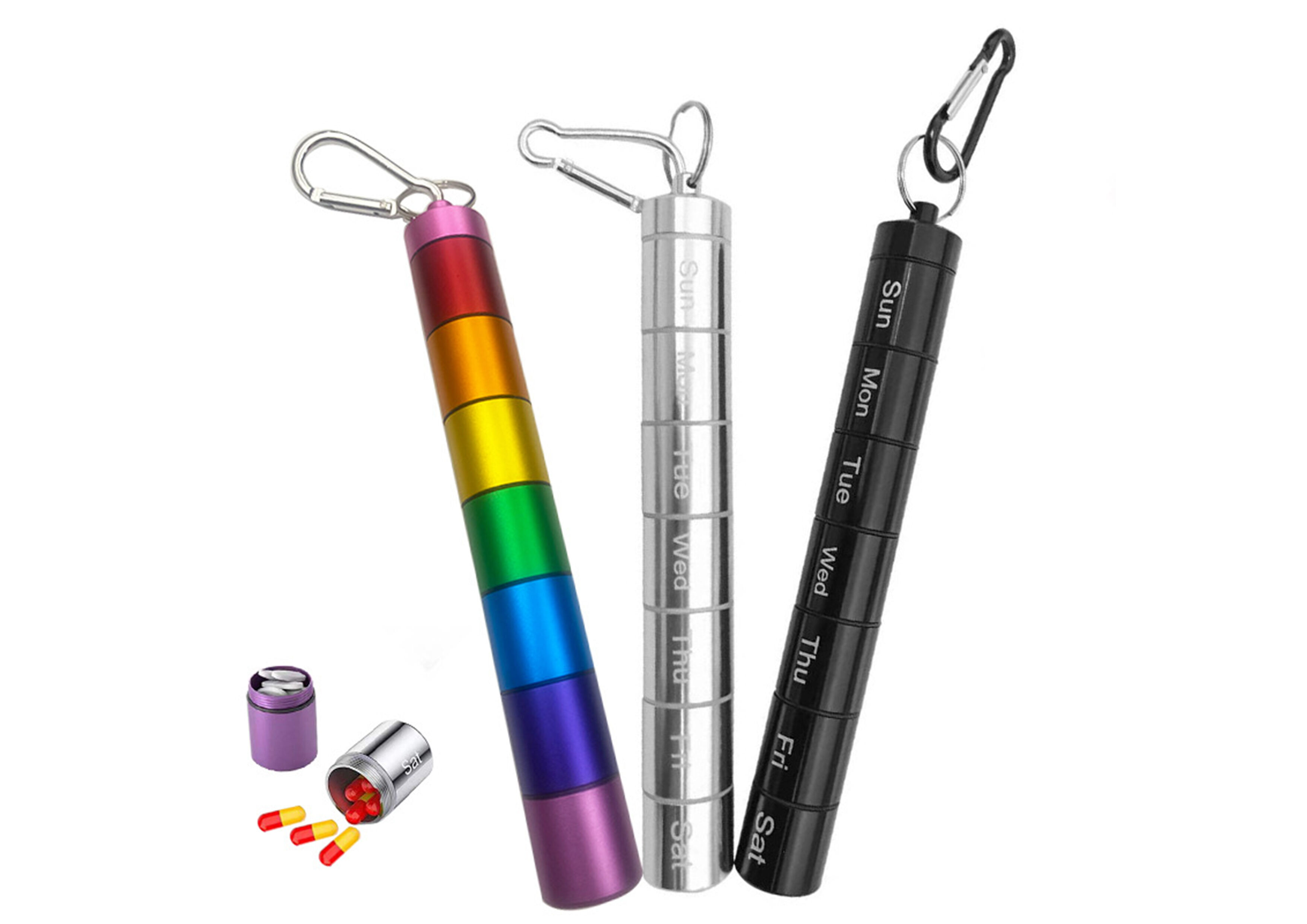 High Quality 185*25mm Weekly Pill Organizer Travel 7 Day Pill Box Case ...