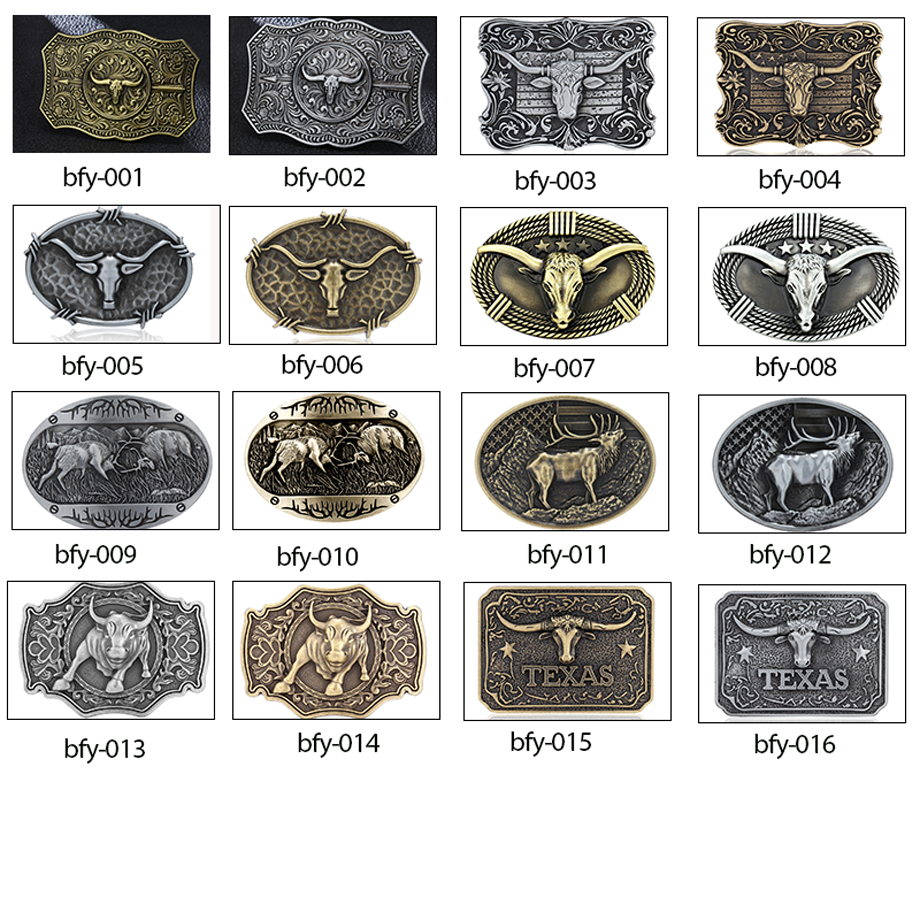 Retro Bull Head Pattern Rodeo Belt Buckle Western Cowboy Style Alloy ...