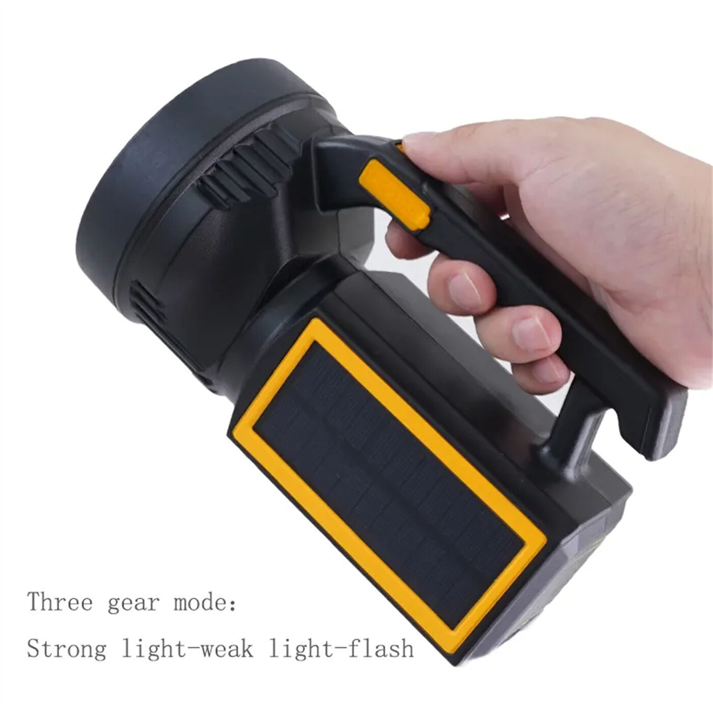 New Rechargeable Spotlight Flashlight Flashlights With Solar Panel High ...