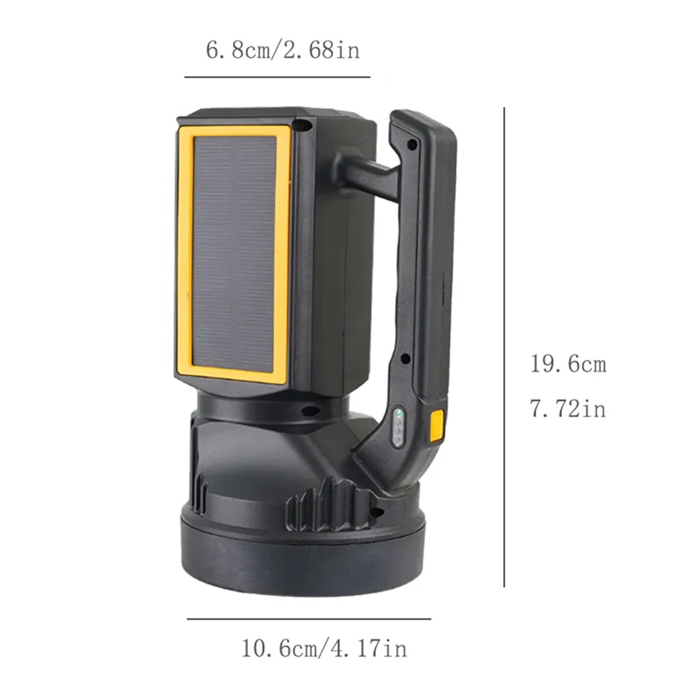 New Rechargeable Spotlight Flashlight Flashlights With Solar Panel High ...