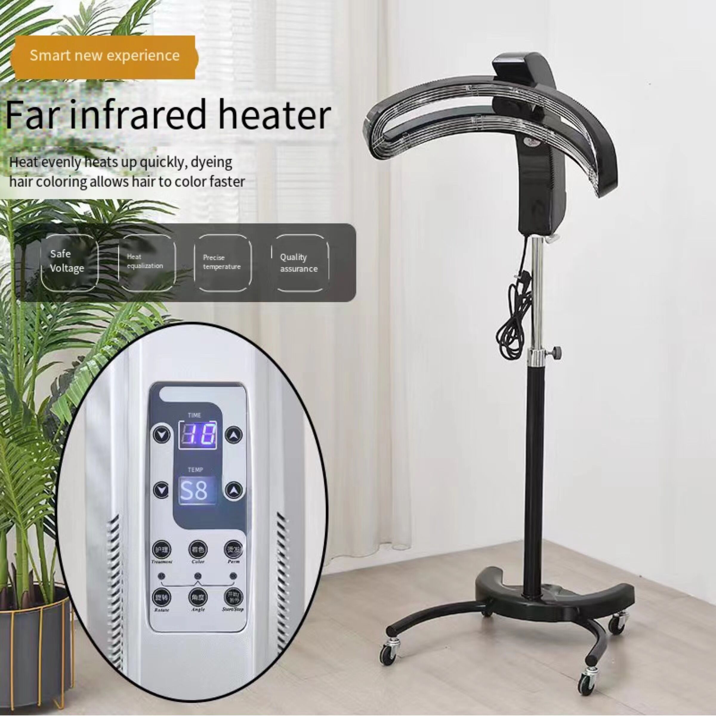 Smart Far-infrared Hair Dryer Quick Heating 360 Degrees Rotating Led ...