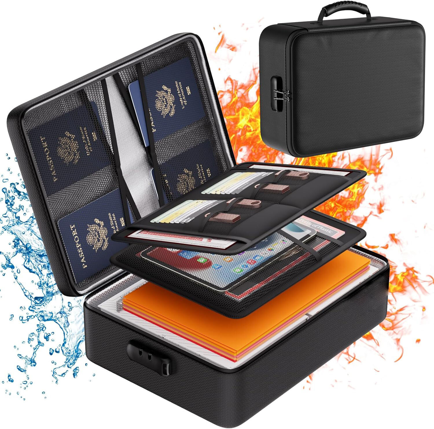 Uknow Hot Selling Portable Upgraded Heat Fireproof Waterproof Safe ...