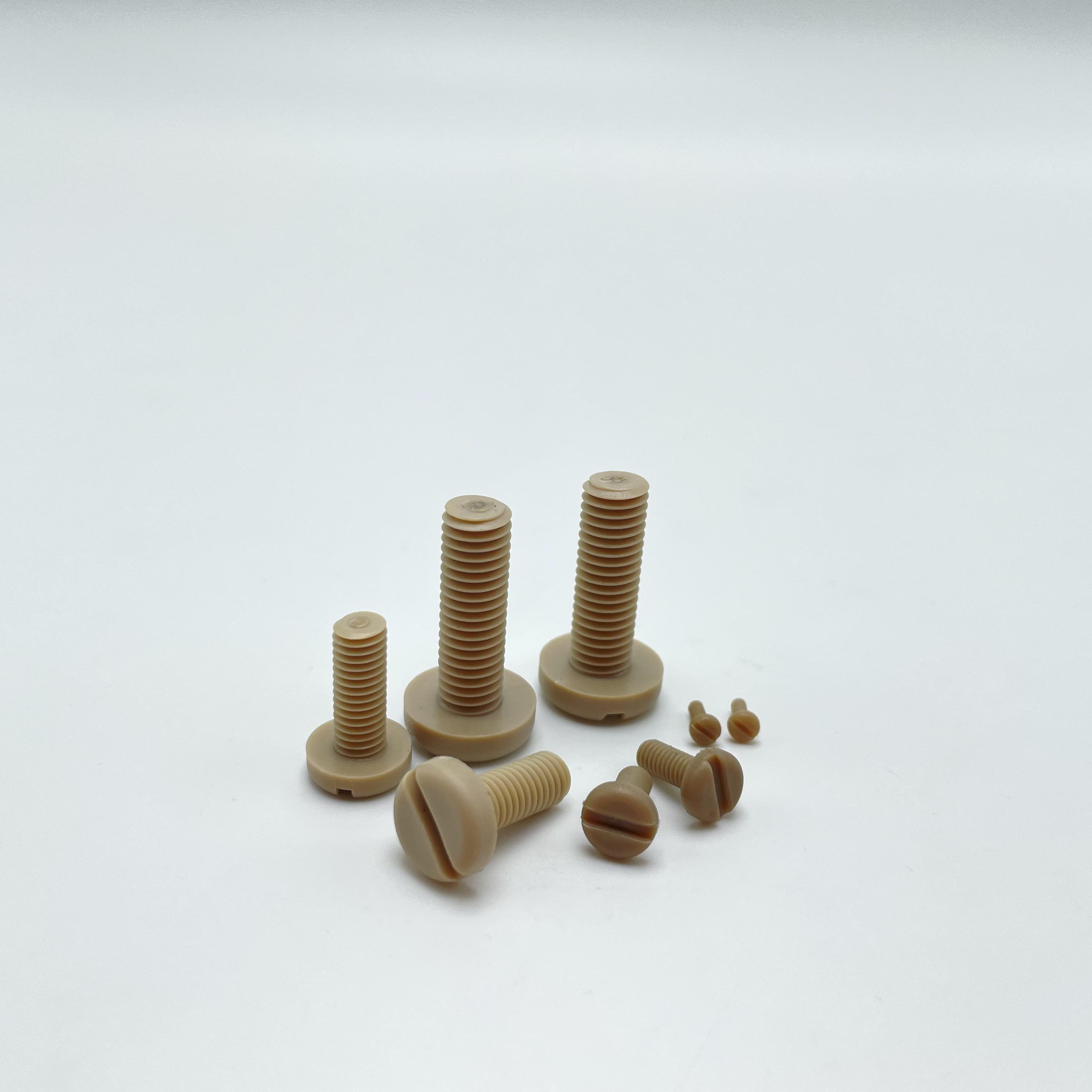Bulk Buy China Wholesale Engineering Plastics Maker Insert Nuts Peek Round Head Slotted Screw ...