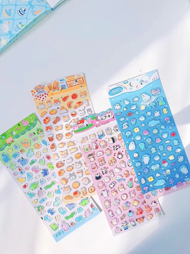 Cute Mini Crystal Stickers 3d Pvc Stickers Dinosaur Marine Organism ...