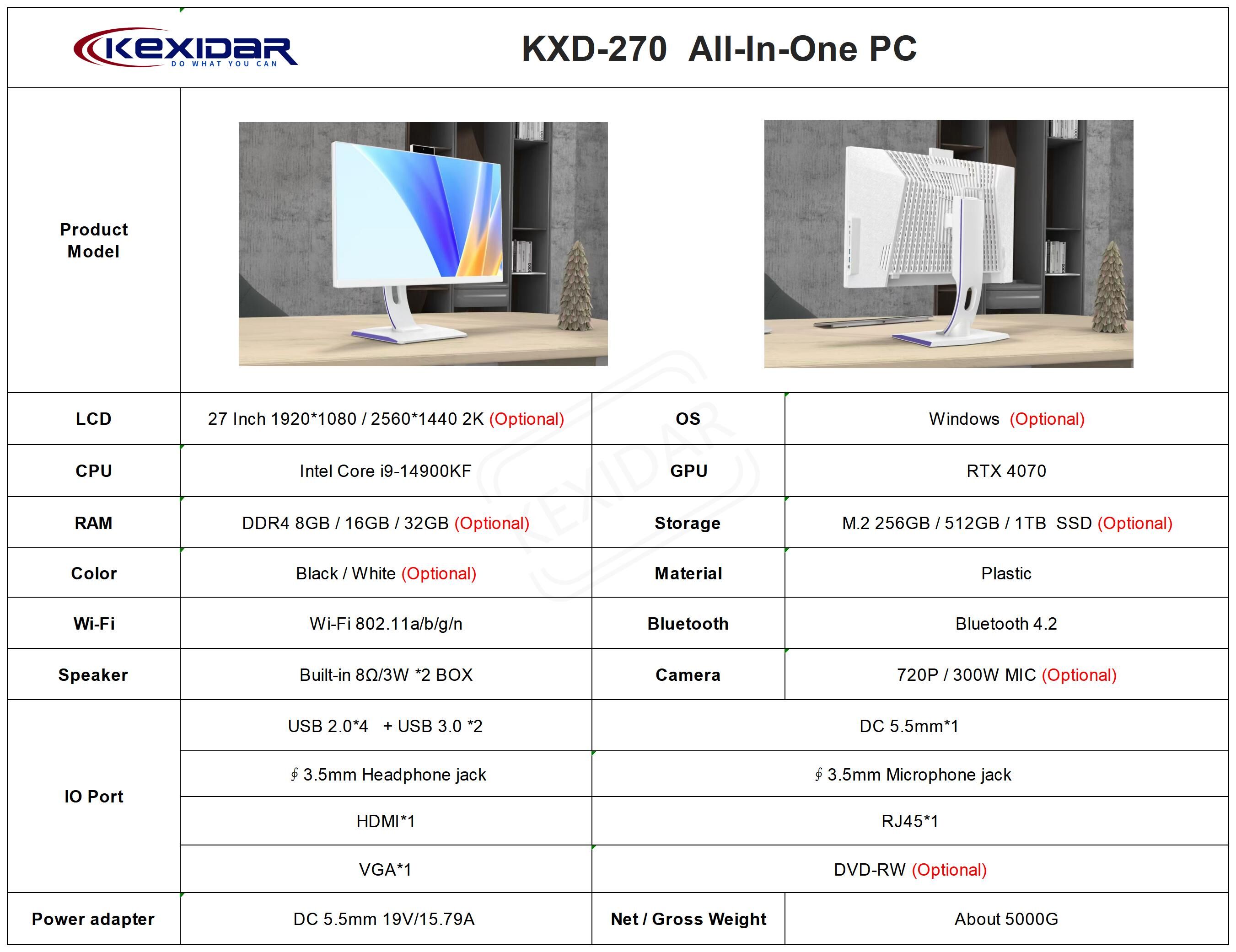 Intel Core I5 I7 I9 27inch All In One Desktop Pc Computer With Nvidia ...