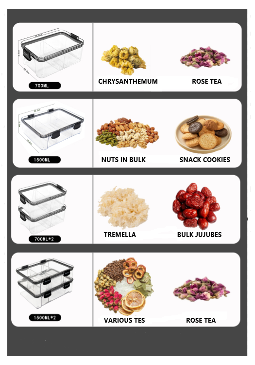 Multipurpose 1500ml 3 Removable Compartment Household Storage ...