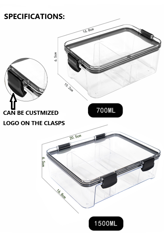 Multipurpose 1500ml 3 Removable Compartment Household Storage ...