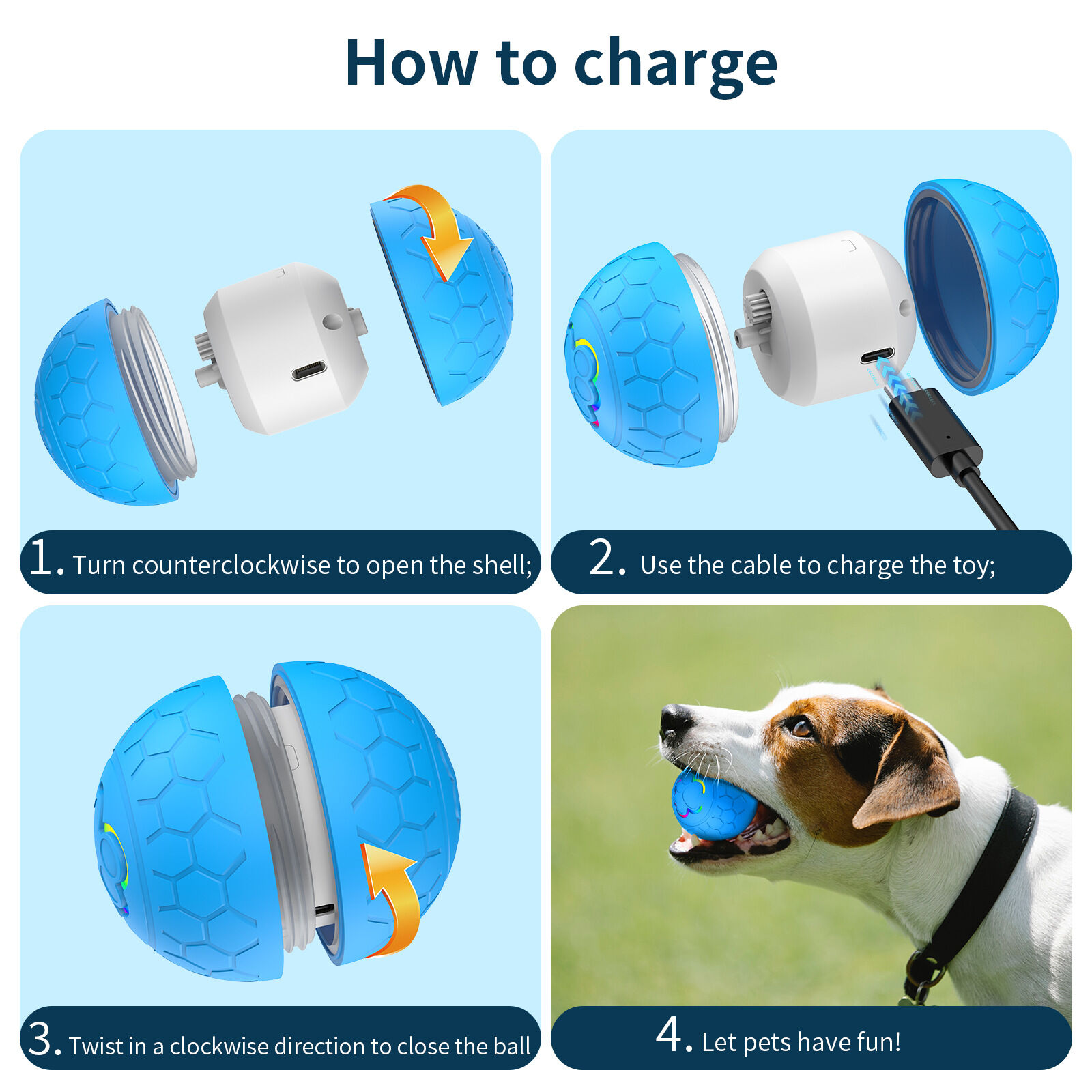 Automatic Moving Electric Rolling Ball Dog Toy, Ideal Gift For Dog ...