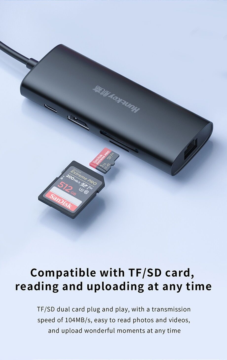 Huntkey 8-in-1 Usb C Hub Docking Station With Lan/hdmi/sd And Usb 3.0 ...