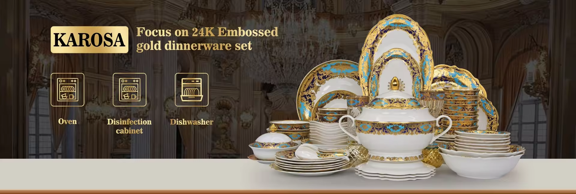 98pcs Royal Styl Round Plate Dinner Set Custom Quantity Direct Factory ...