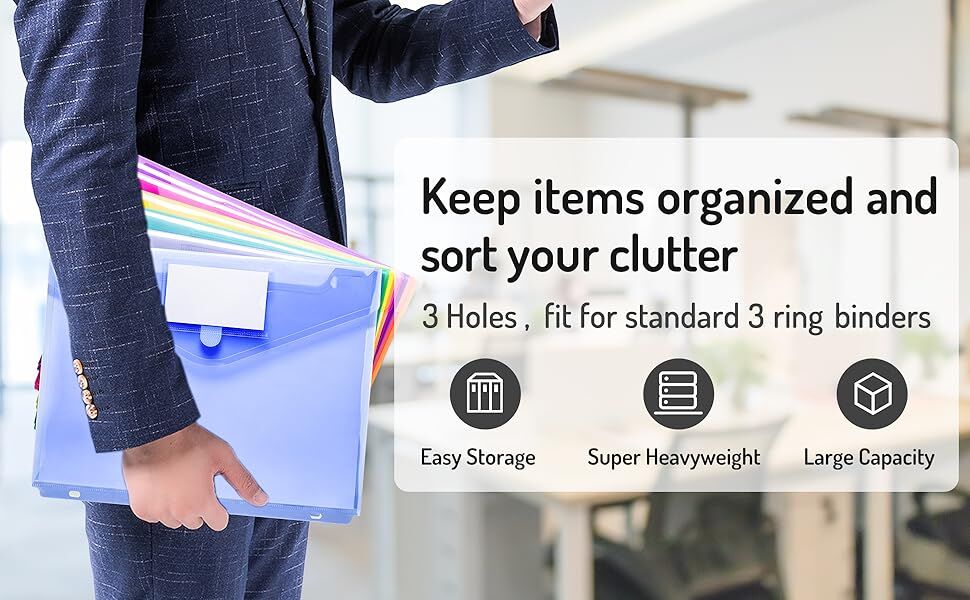 10 Pack Super Heavyweight Poly Binder Pocket With Tight Closure, Binder ...