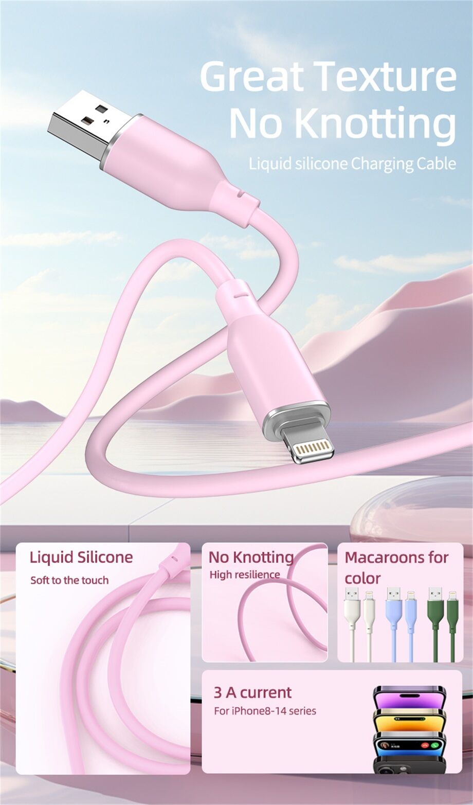 Bulk Buy China Wholesale Extra-long 10ft Silicone Charging Cable ...