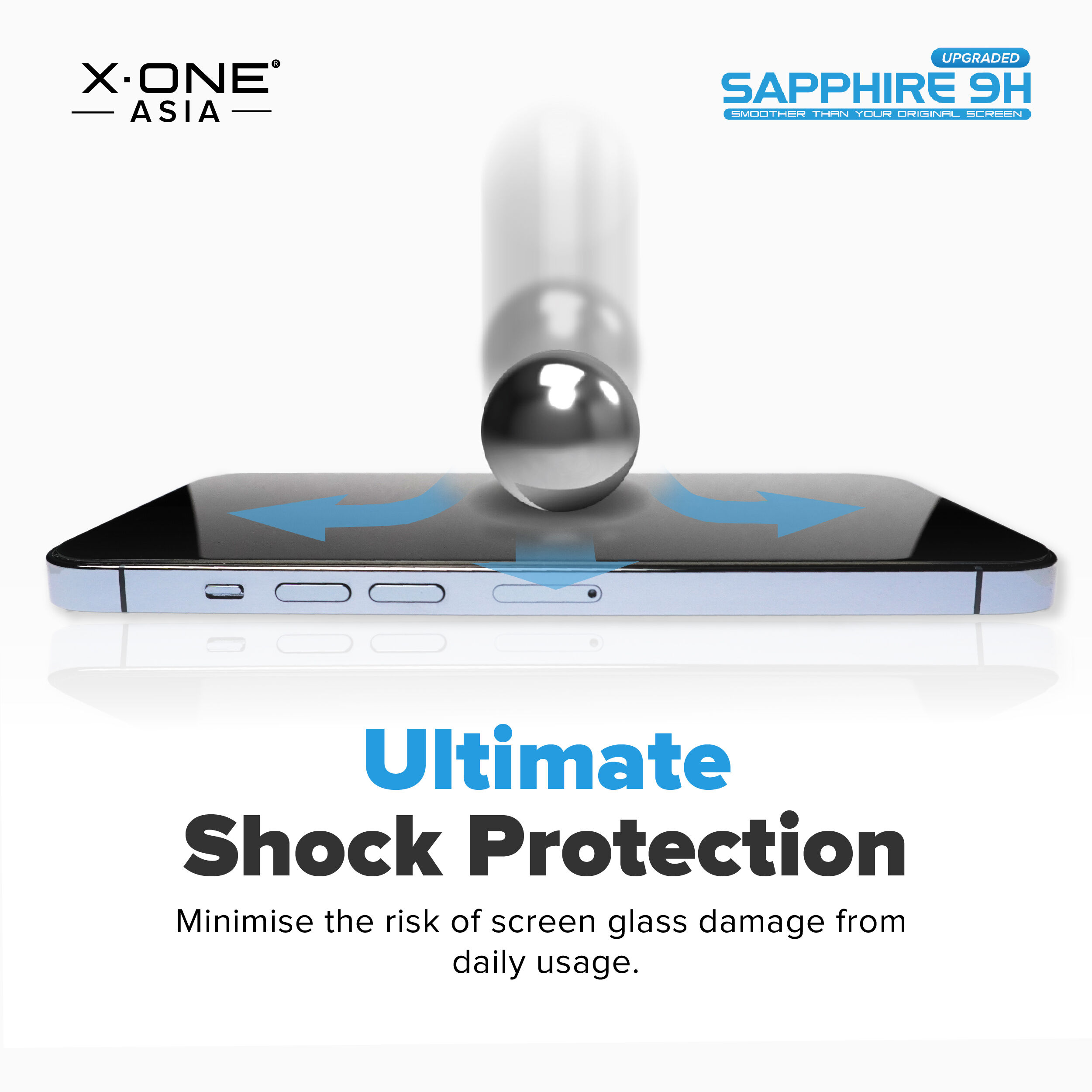 X.one Sapphire Upgraded 9h+ Clear Hd Full Screen Tempered Glass With ...