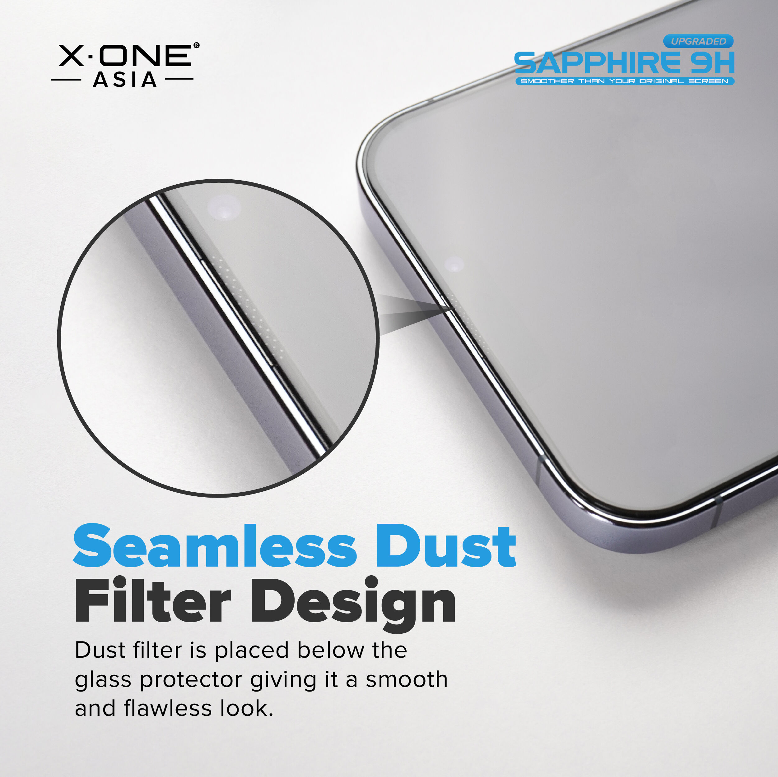 X.one Sapphire Upgraded 9h+ Clear Hd Full Screen Tempered Glass With ...