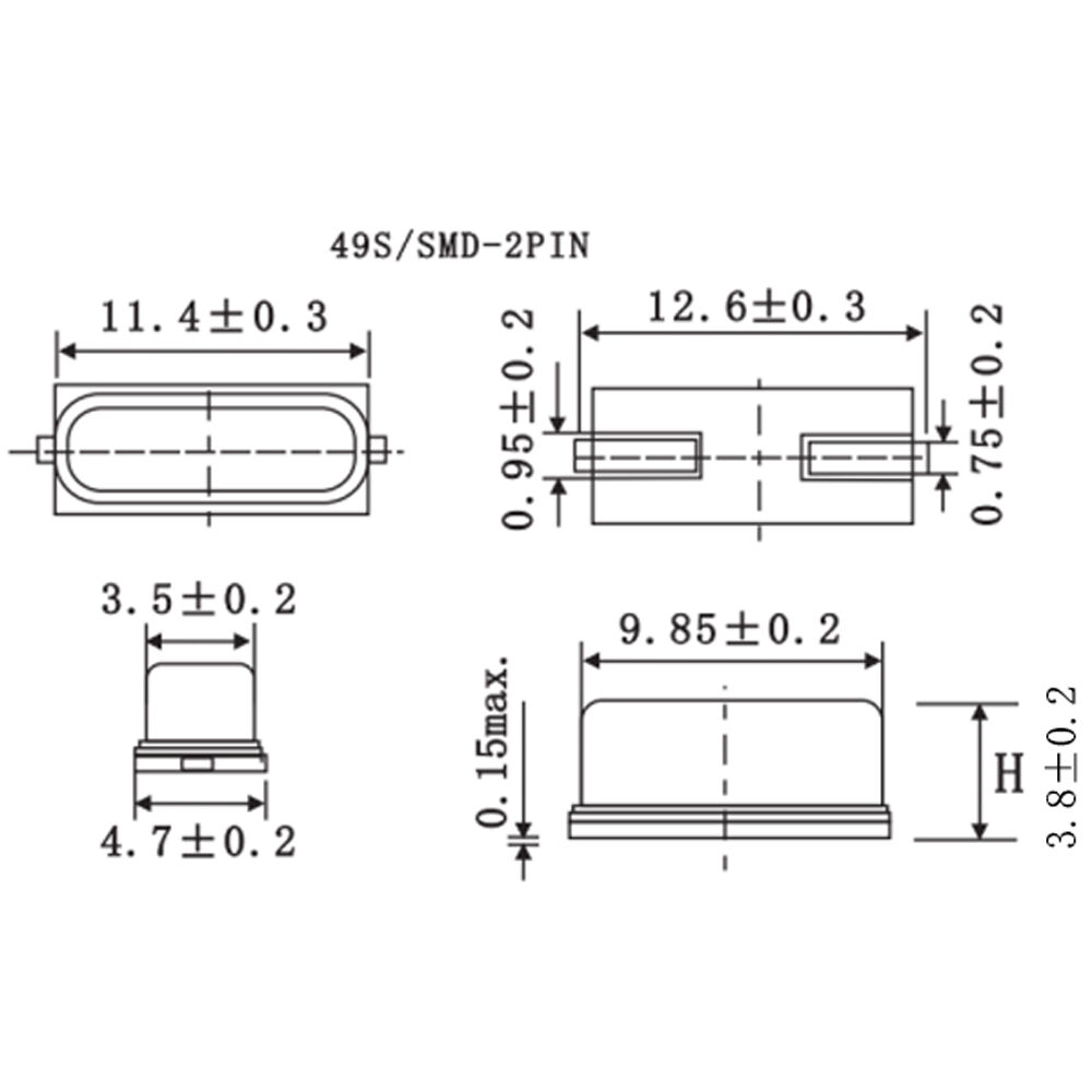 Crystal Resonator Hc-49s Smd 27.000mhz 20pf 20ppm -20℃ ~ +70℃ Xtal ...