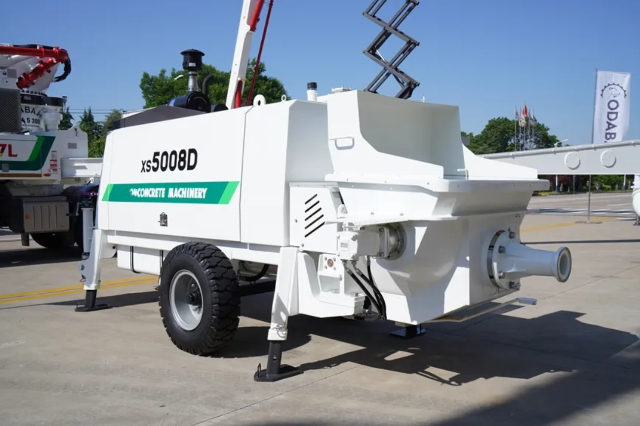 Xs6013d/hbt6013v Concrete Trailer Pump Machine For Construction 60 M3/h With 100m Pump Pipe ...