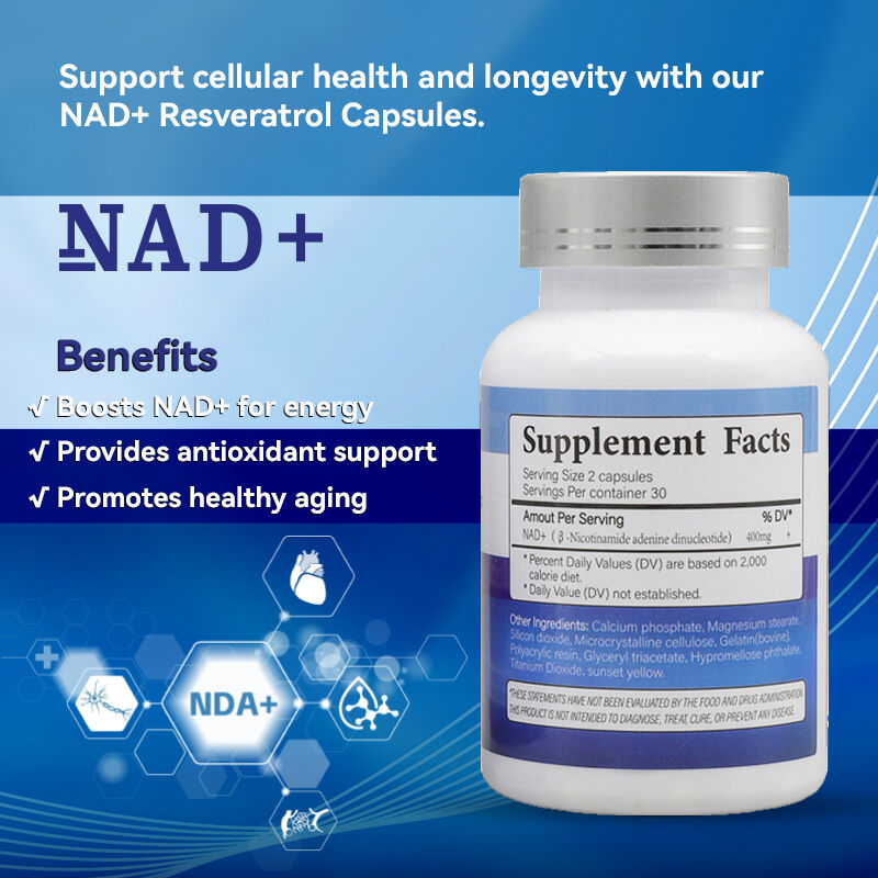 Oem Popular Nad + Resveratrol Capsules Boost Nad+ For Energy Pills ...
