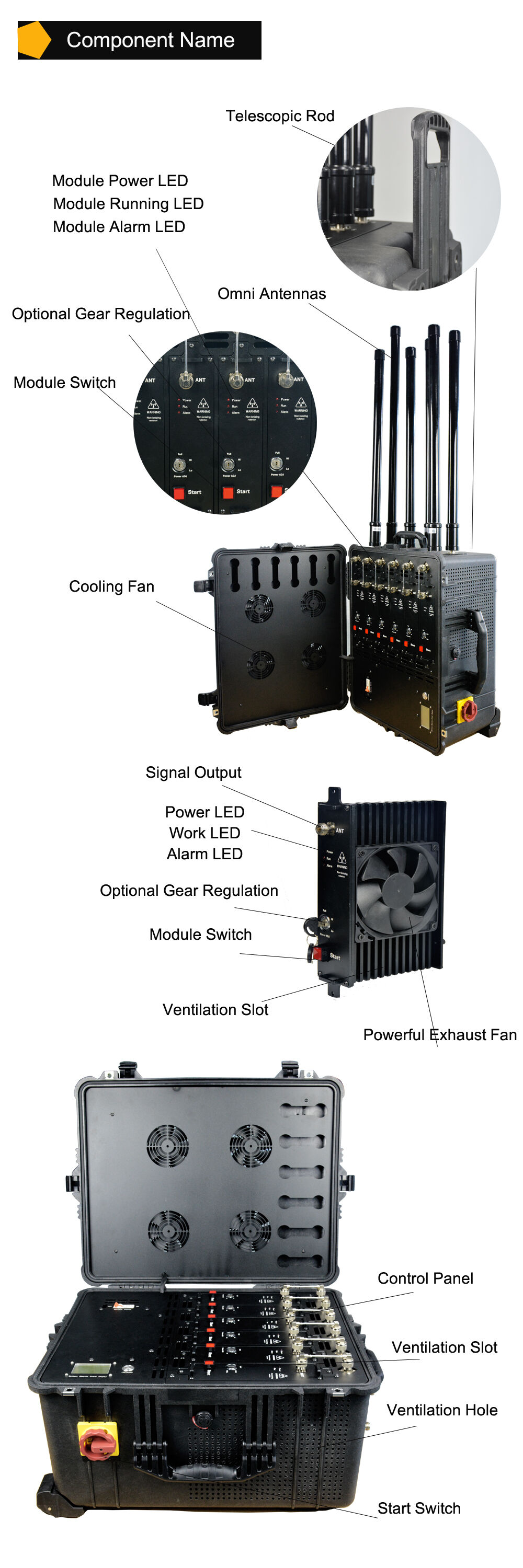 Buy China Wholesale High Power Draw Bar Box Jammer With 6 Antennas And ...