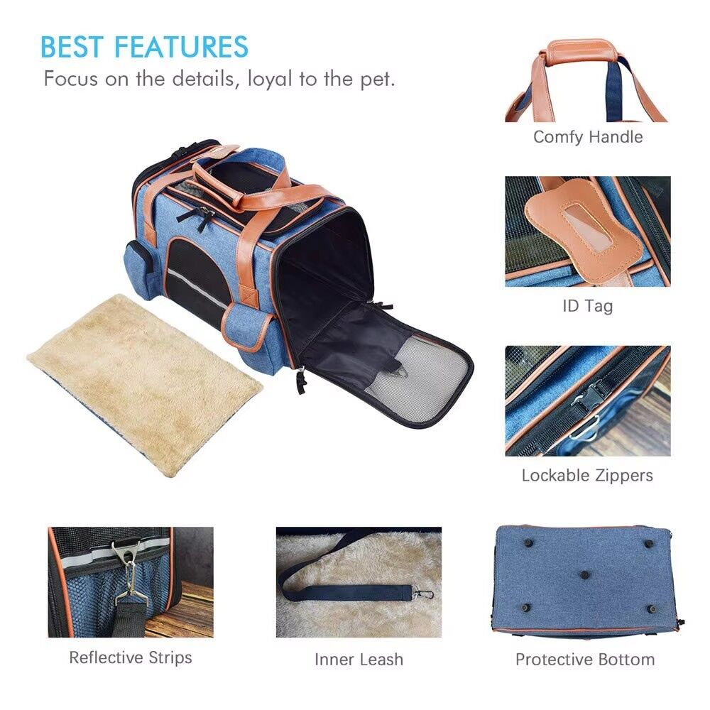 Manufacturer Wholesale Pet Carrier Bag Airline Approved Soft Sided Pet ...