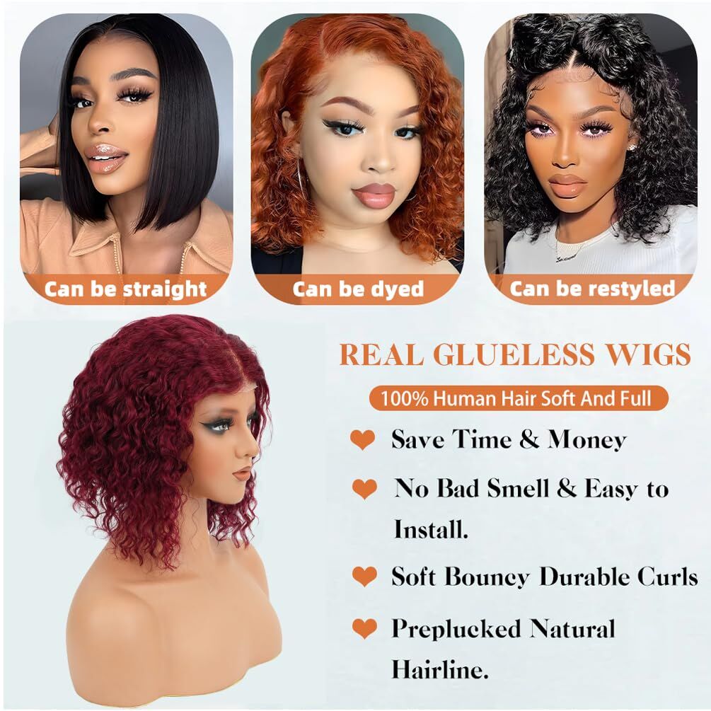 Sdd Natural Pixie Curly Lace Frontal Wig Loose Deep Wave Human Hair Hd ...