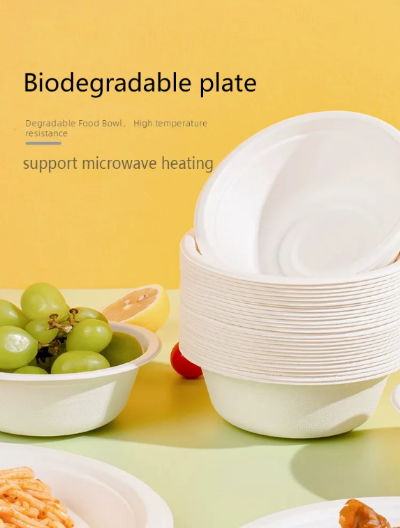 100% Biodegradable Sustainable Round Sugarcane Bagasse Plates In ...
