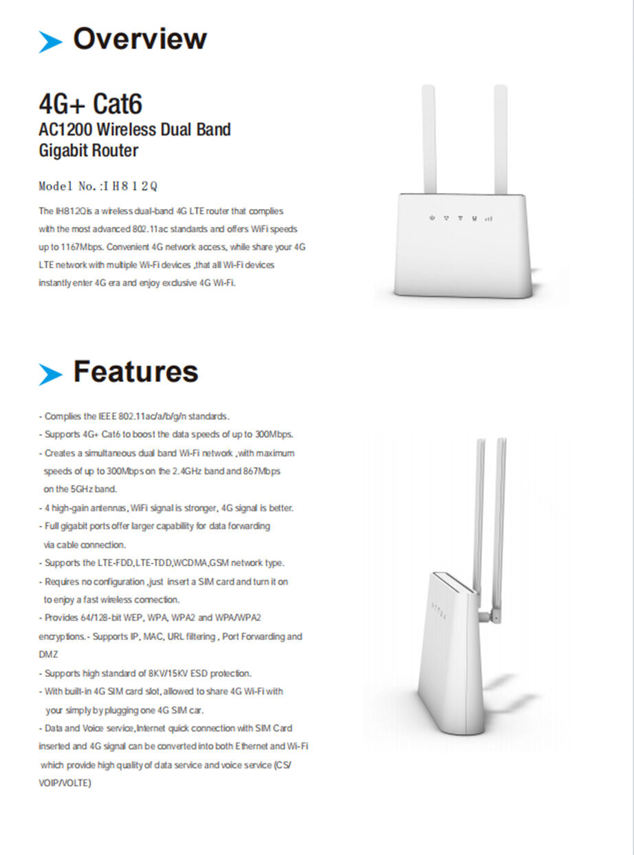 Buy China Wholesale 4g Cat6 Ac1200 Wireless Dual Band Gigabit Router ...