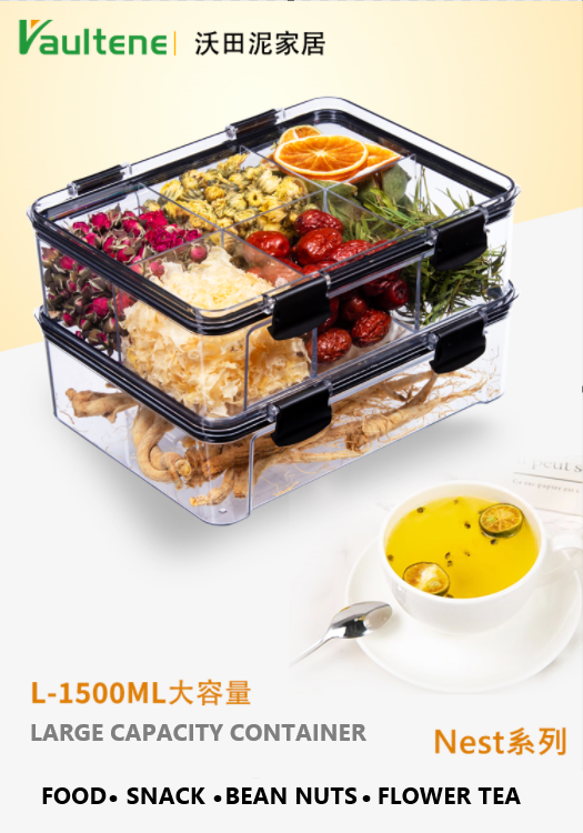 Large Capacity Stackable Food Storage Containers 1.5l Storage Container ...