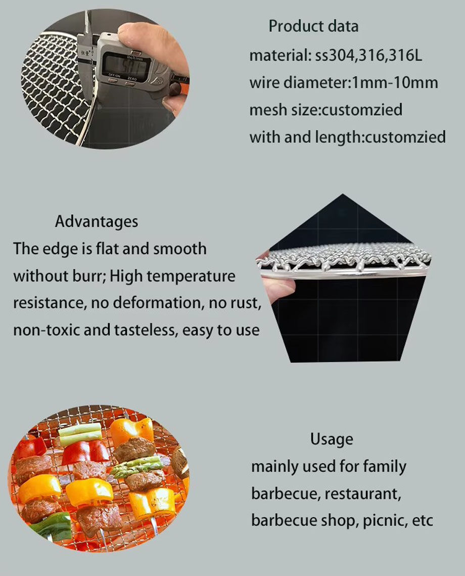 High Quality Stainless Steel Metal Mesh Bbq Grill Wire Mesh Barbecue ...