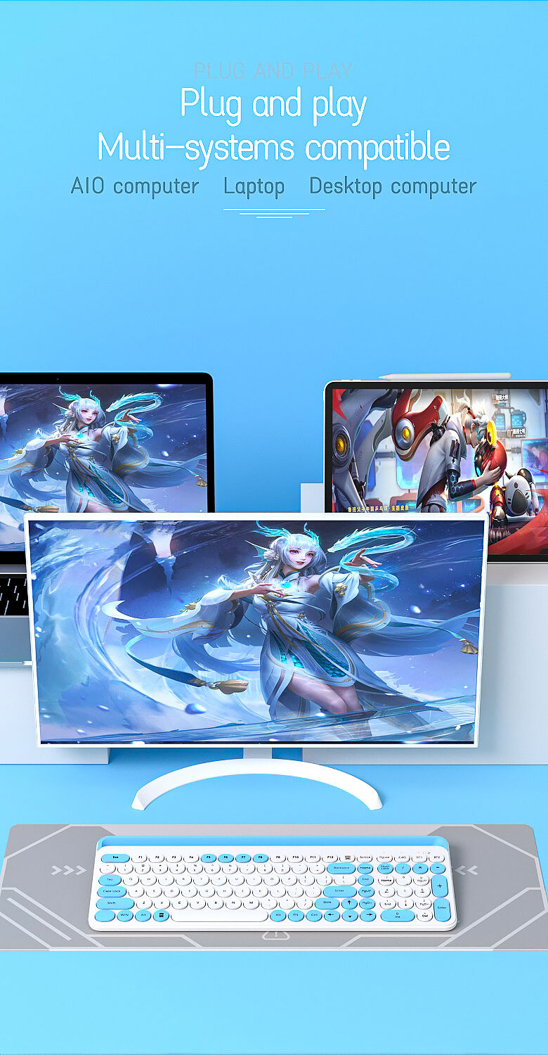 105-keys Silent 2.4g Wire Wireless Keyboard Gaming Keyboard With Ipad ...