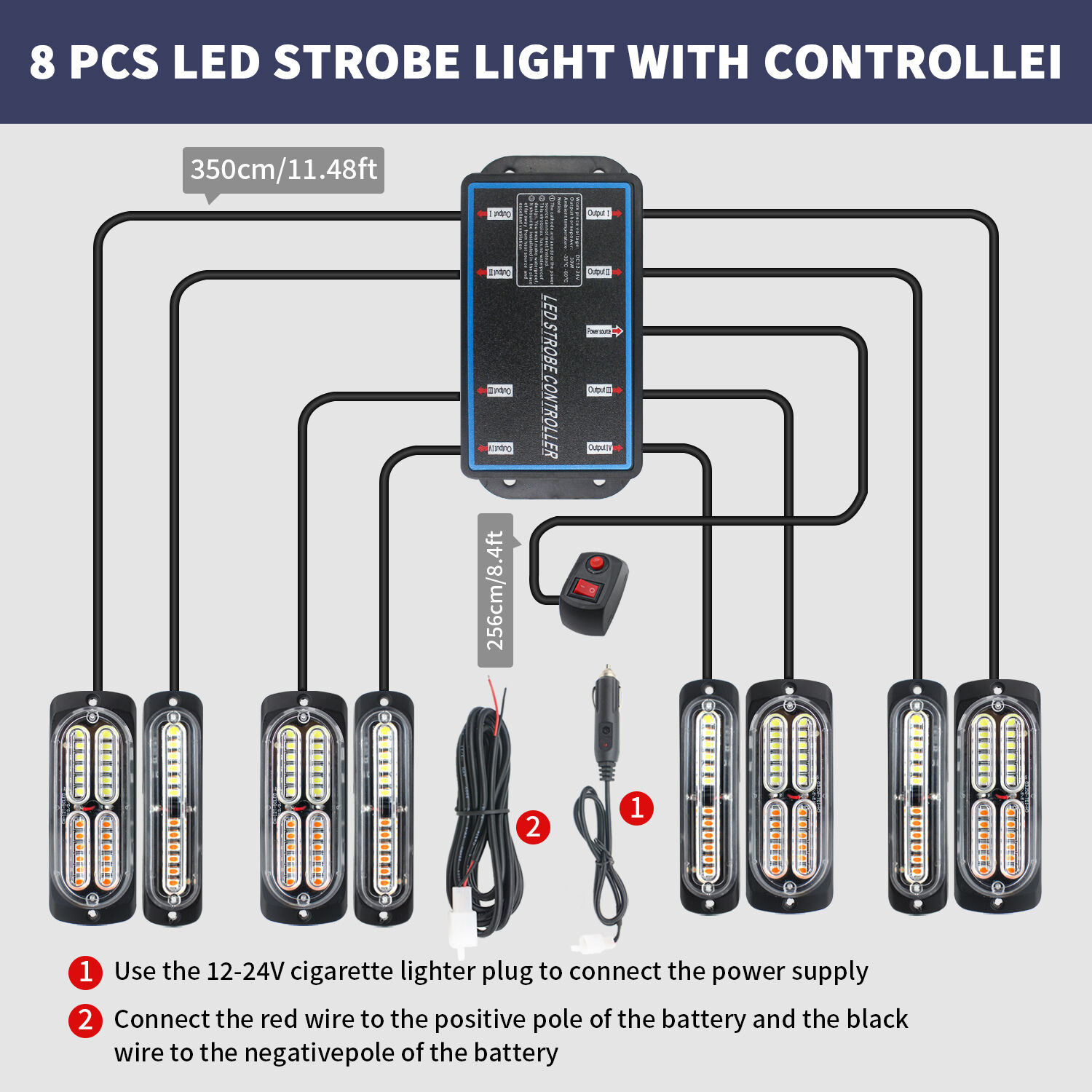 8-piece Strobe Light With Controller Ultra-thin Synchronization ...