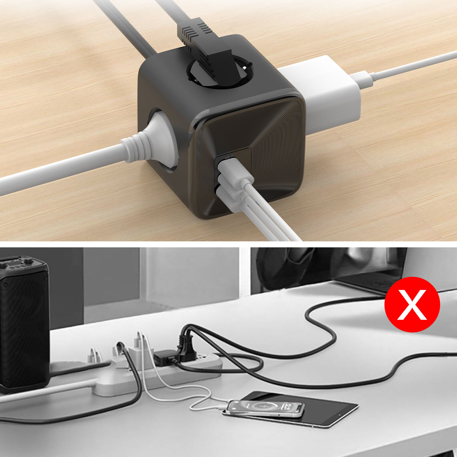 33w Compact Rainbow Power Hub For Dorms, Desks & Entertainment Setups ...