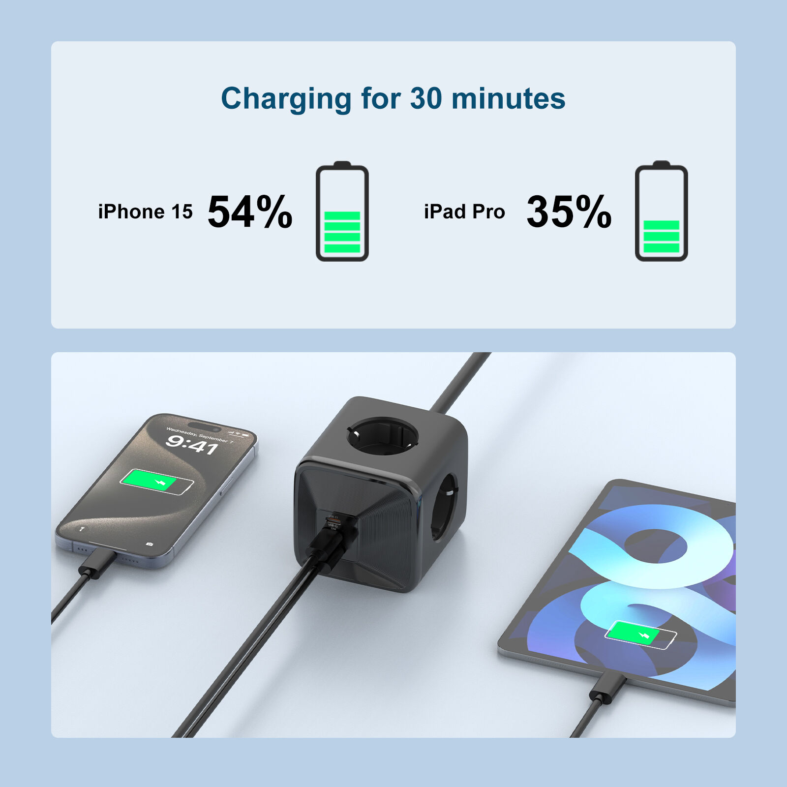 33w Compact Rainbow Power Hub For Dorms, Desks & Entertainment Setups ...