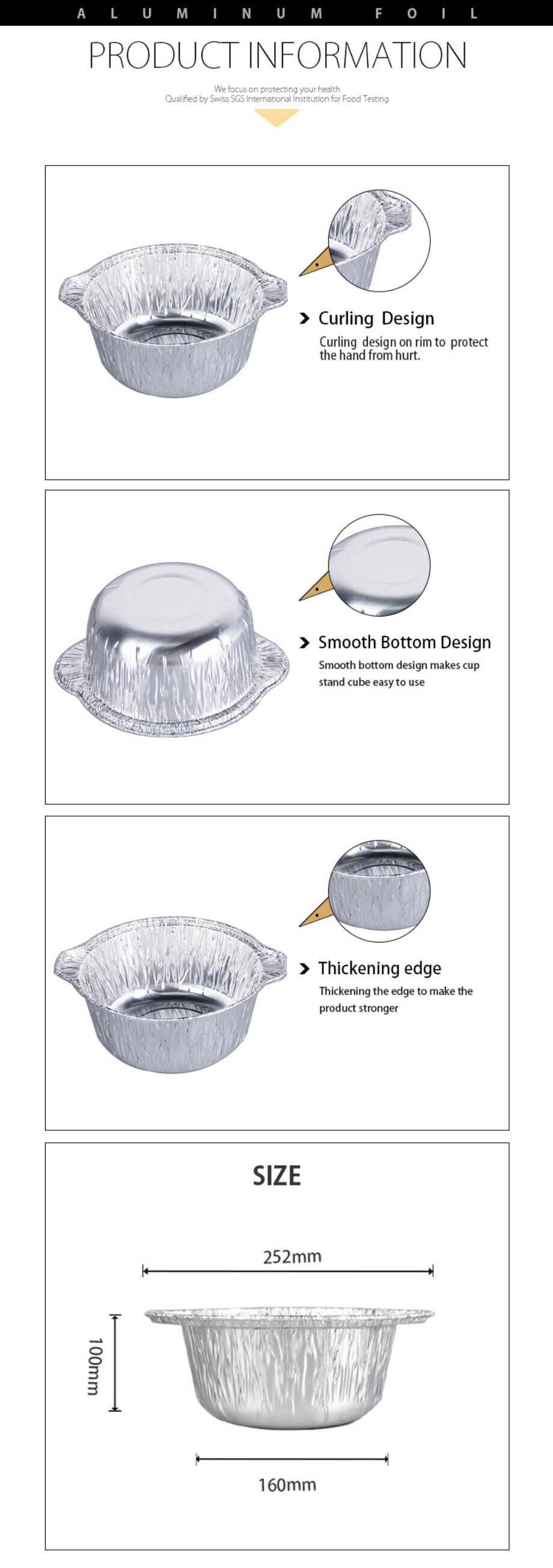 High Quality Disposable 1800ml Aluminum Foil Round Pot With Lid $0.1 ...