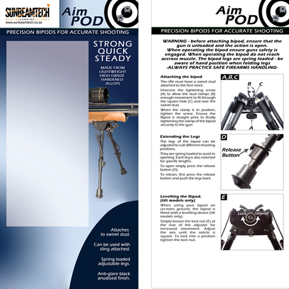 Precision Shooting Bipod With 360° Pivot, Durable Metal Construction ...