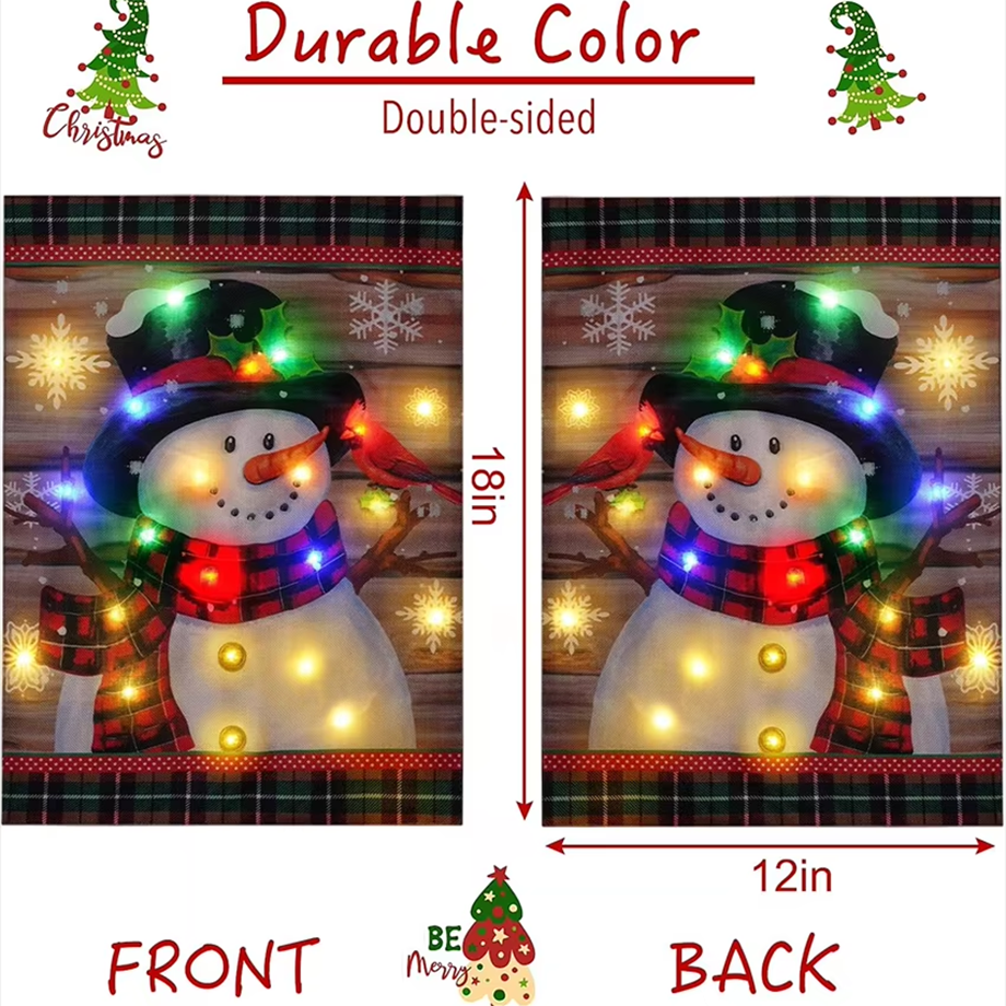 Outdoor 12*18inch Led Fags Garden Double Sided Lighted Garden Flag ...