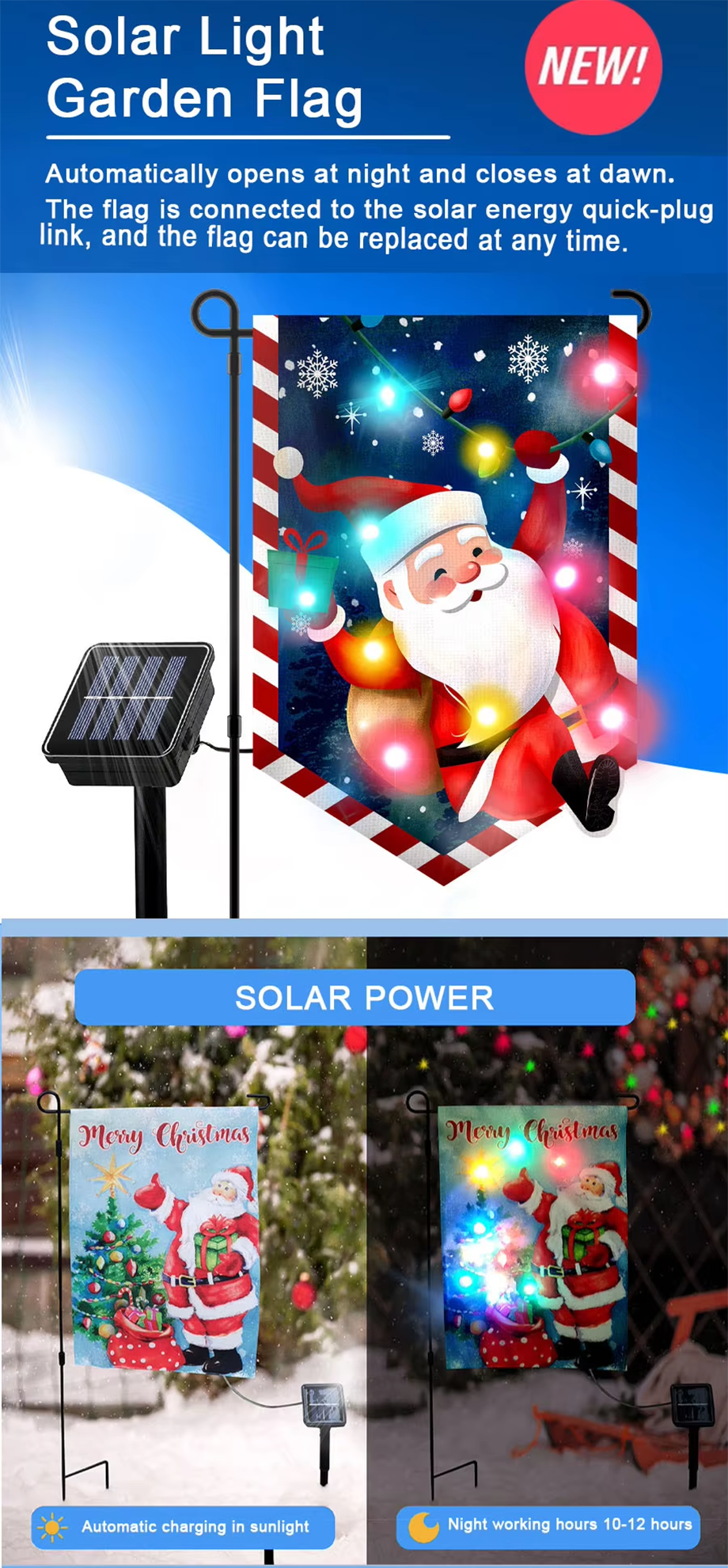 Outdoor 12*18inch Led Fags Garden Double Sided Lighted Garden Flag ...