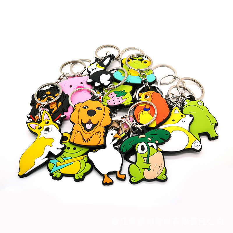 Pvc Key Ring Cute Animal Cartoon Keychain Mini Dog Frog Cat Kids ...
